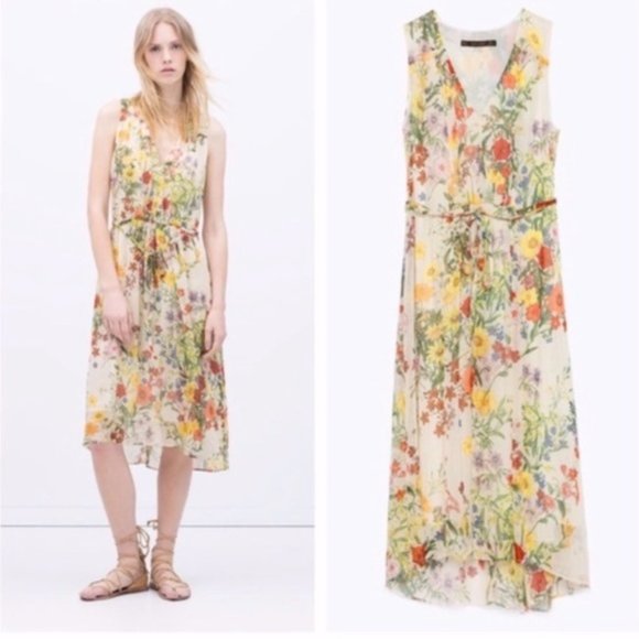Zara | Dresses | Zara Floral Shear Dress | Poshmark